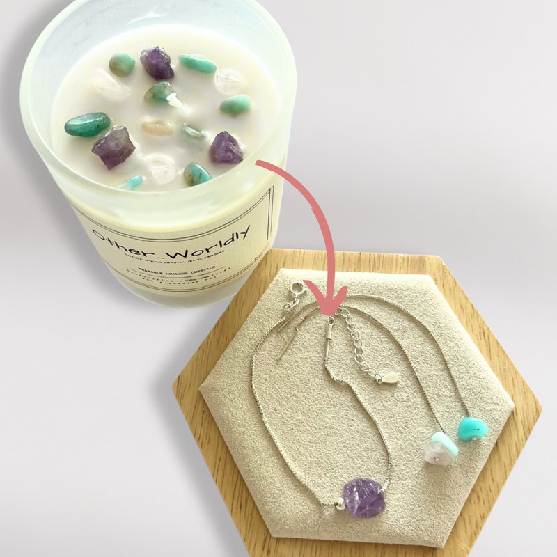 三合一 香氛蠟燭、水晶和 DIY首飾(包銀鏈) - 山松味 - 設計館 Other..Worldly Candle 手鍊/手環 - Pinkoi