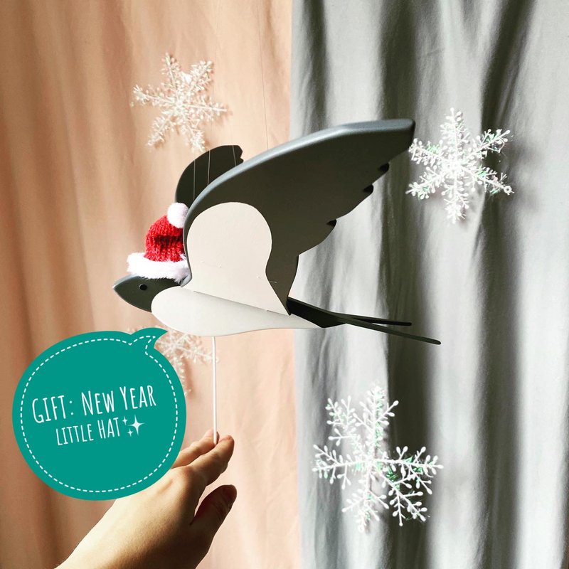 Magic flying bird Christmas Gift Box Wooden hanging decor; Home nursery ...