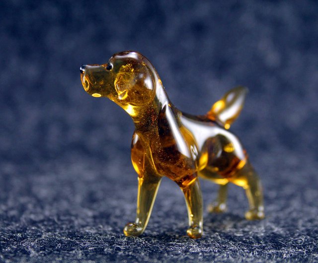 Color Glass Labrador Figurine.Dog Figurine Glass.Figure miniature.glass ...