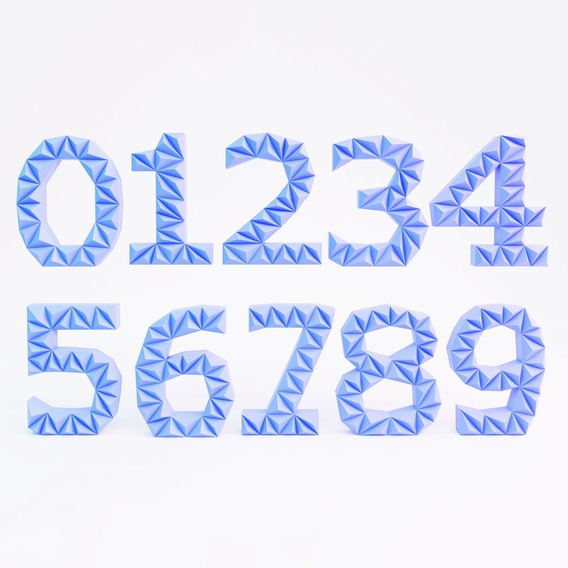 【數位】DIY Paper Numbers 0-9 3D Papercraft Printable PDF, height 50 cm ...