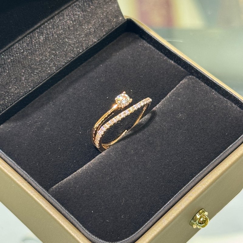 天然鑽石 18K玫瑰金 設計款戒指【美麗華專櫃】 - 設計館 JEB Jewellery 翠藝寶珠寶 戒指 - Pinkoi