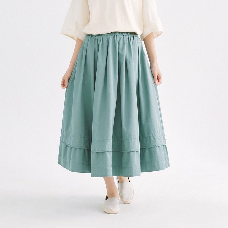【Simply Yours】下擺雙層重磅圓裙 藍綠F Simply Yours｜裙子/長裙人氣榜 - Pinkoi
