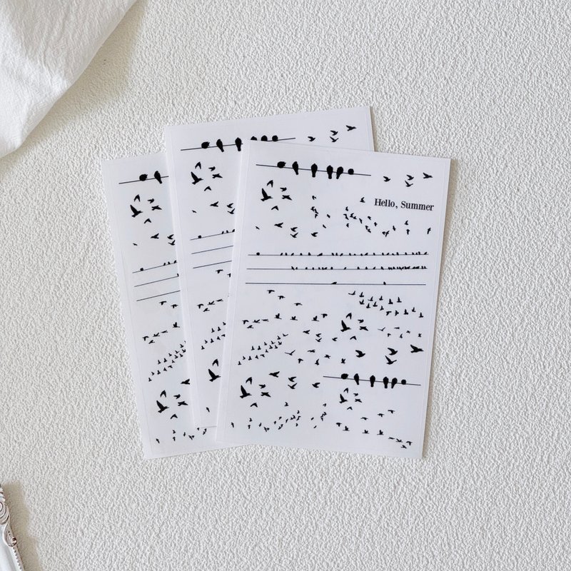 birds shadow matte transparent sticker Hello, Summer｜貼紙人氣榜 - Pinkoi
