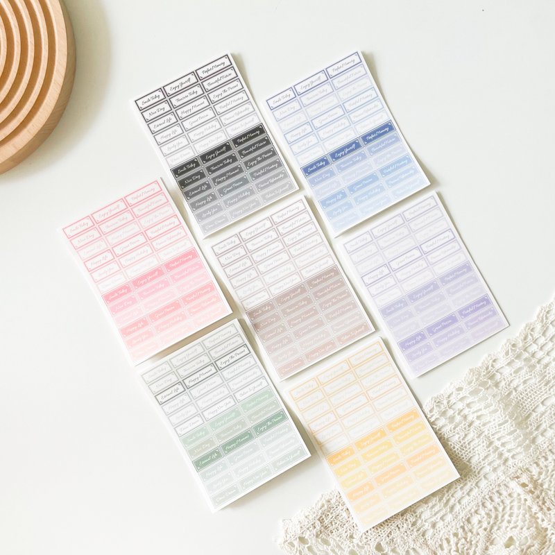 Square cursive lettering paper stickers wiorin｜貼紙人氣榜 - Pinkoi