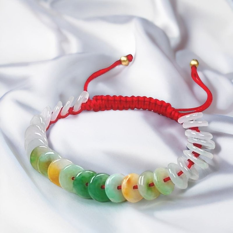 【Wish‧Ping An】Ice-colored Jade Ping An Buckle Braided Bracelet|Natural ...