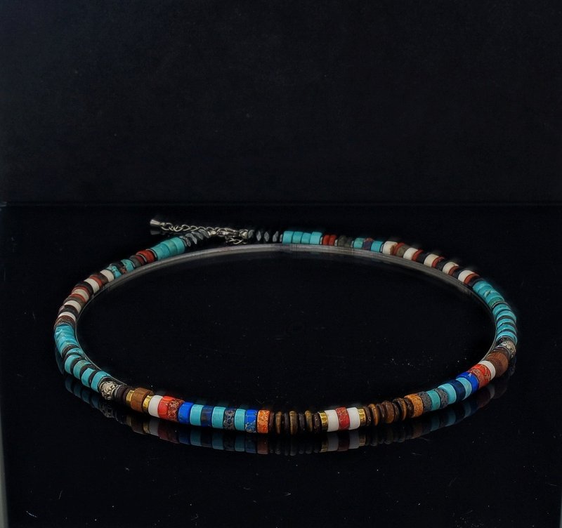 6mm 松石+赤鐵礦石+沉香木珠+半寶石短頸鍊-2 ( HKA3001 ) HK-Accessories｜項鍊人氣榜 - Pinkoi