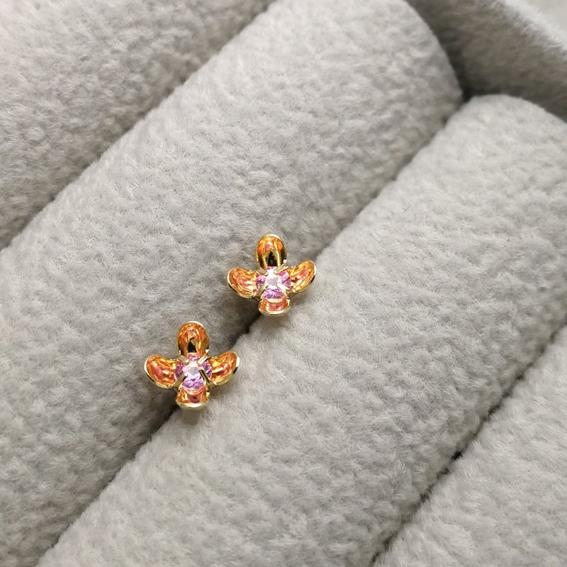 Pink Lady-日本製18K金鑲粉紅色藍寶石耳環 Bridal Secret Jewelry｜耳環/耳夾/耳骨夾人氣榜 - Pinkoi