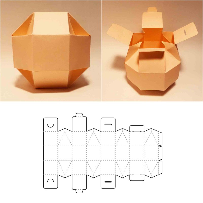 【Digital】Sphere box template, round box, round gift box, ball box ...