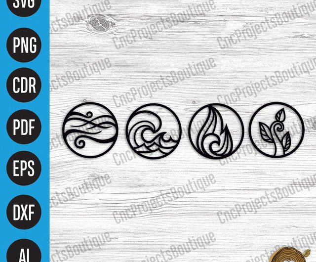 4 Elements Symbols Vector