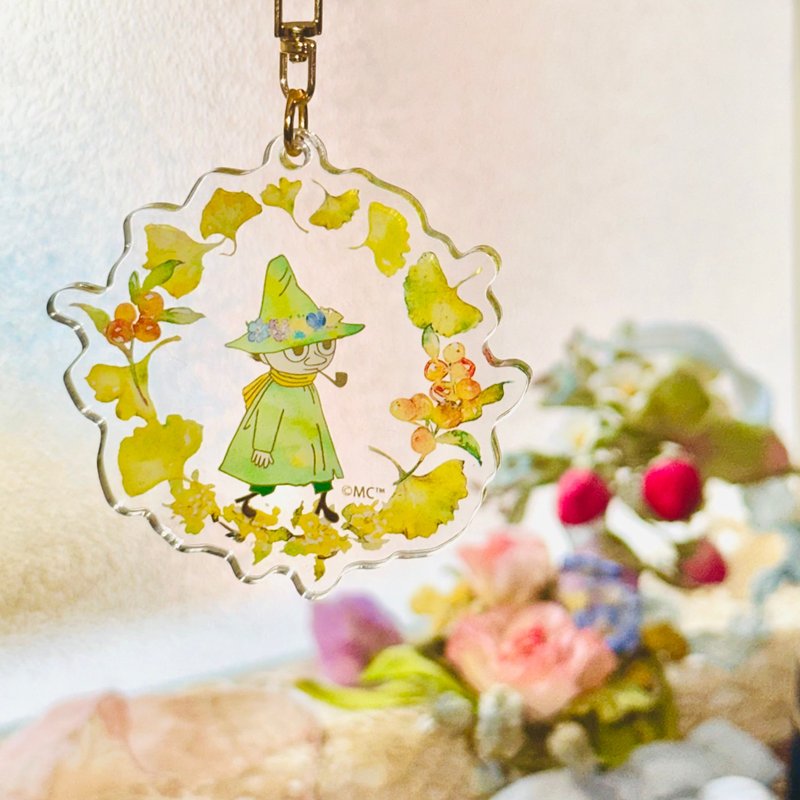 【Pinkoi x Moomin】Beautiful watercolor flowers of Moominvalley Keychain - Shop Lilly Bloom ...