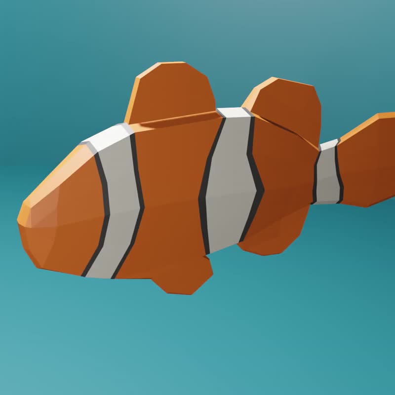 【數位】Fish Nemo, 3d Model, PaperCraft, LowPoly PaperCraft｜圖文模板設計人氣榜 - Pinkoi