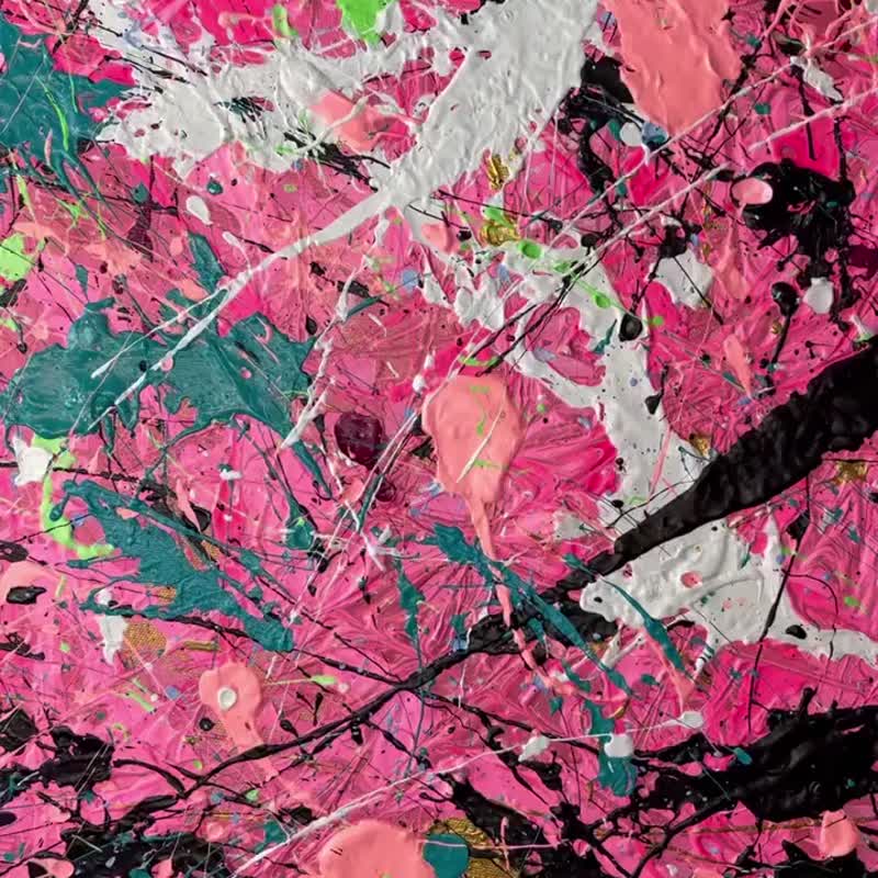 Creative Colored Oil Painting Abstract Pink Paintings On Canvas Original Artwork TrendGallery｜壁貼 ...